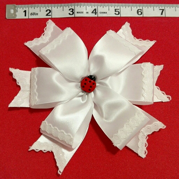 Abuelas Bow Factory | Accessories | Handmade Ladybug Hair Bow 7x7 ...